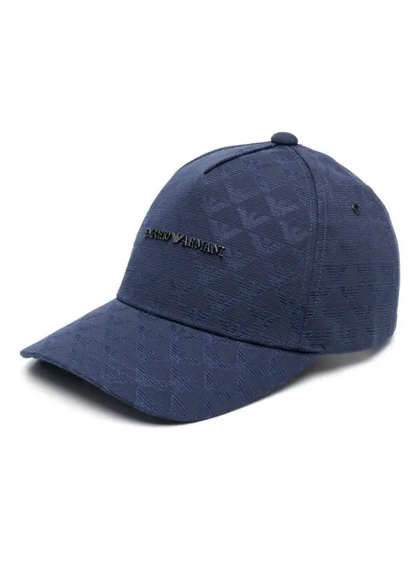 Emporio Armani Allover Logo Baseball Cap - Blue