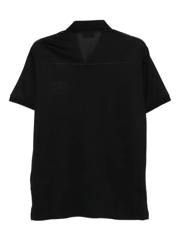 Emporio Armani Cotton Blend Polo Shirt - Black