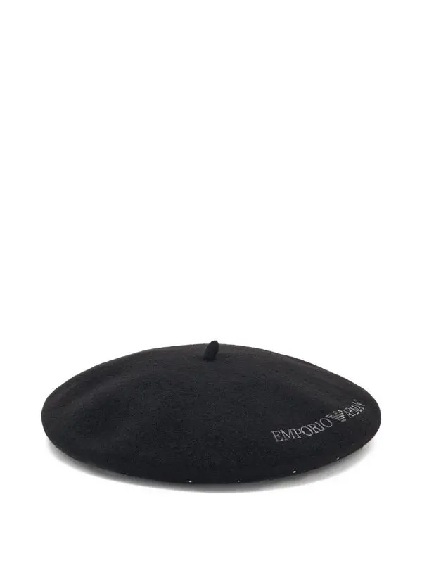 Emporio Armani Wool Basque Hat - Black