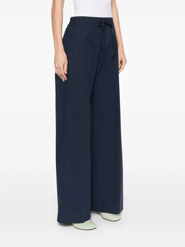 PAROSH Cotton Wide-leg Trousers - Blue