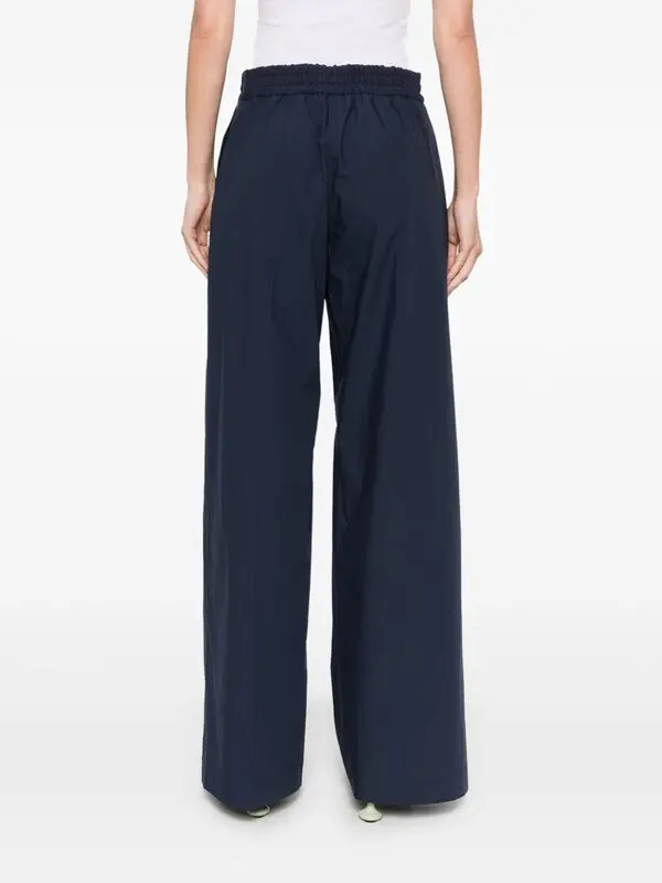 PAROSH Cotton Wide-leg Trousers - Blue