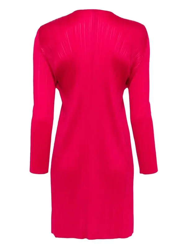 Issey Miyake Pleated Midi Cardigan - Red
