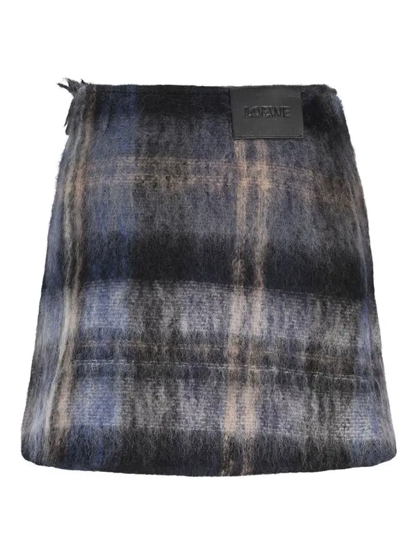 Loewe Wool Blend Mini Skirt - Blue
