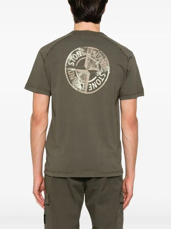 Stone Island Logo Cotton T-shirt - Green