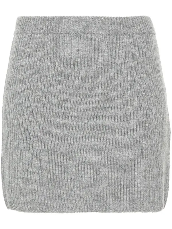 Sportmax Wool Knitted Skirt - Grey