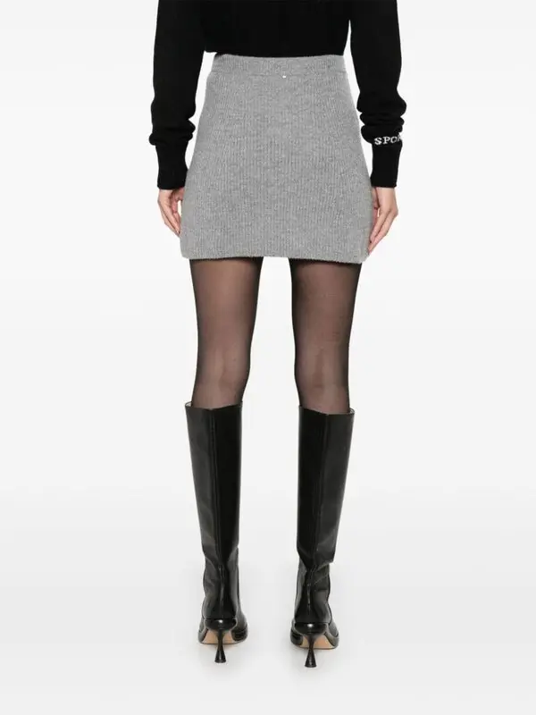 Sportmax Wool Knitted Skirt - Grey