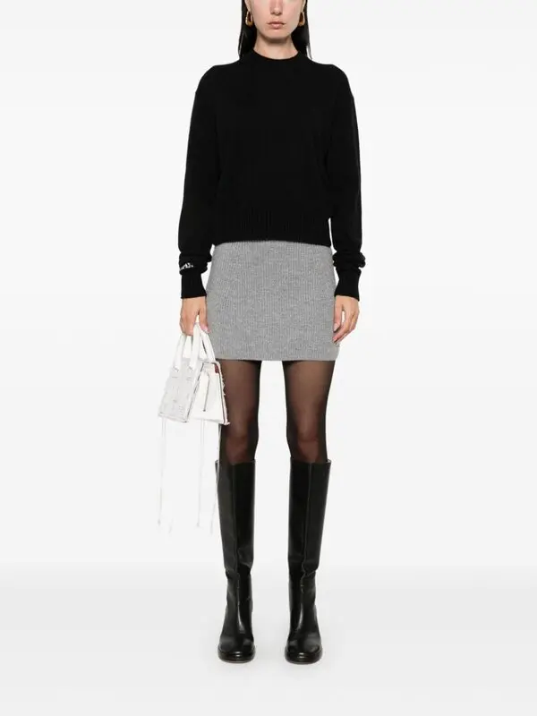 Sportmax Wool Knitted Skirt - Grey