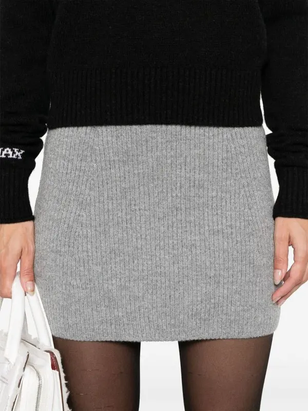 Sportmax Wool Knitted Skirt - Grey