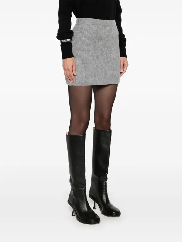 Sportmax Wool Knitted Skirt - Grey