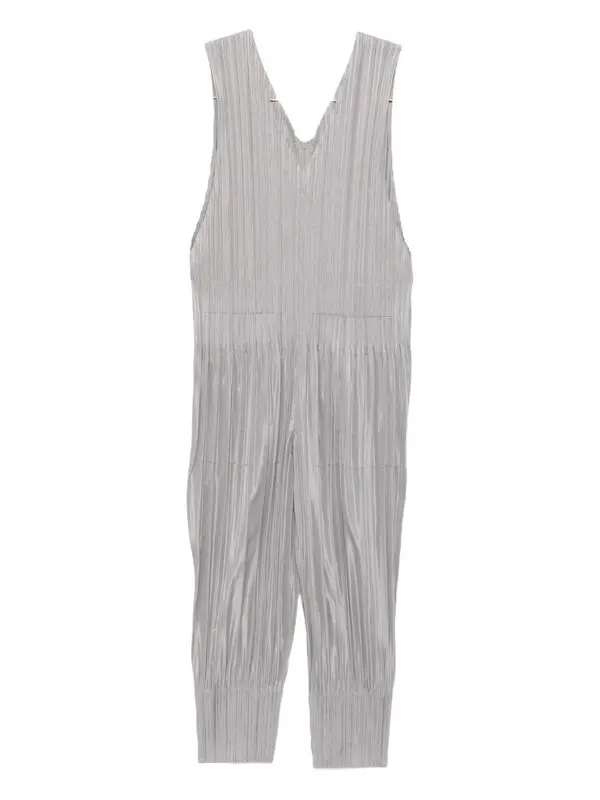 Issey Miyake Pleated Long Jumpsuit - Grey