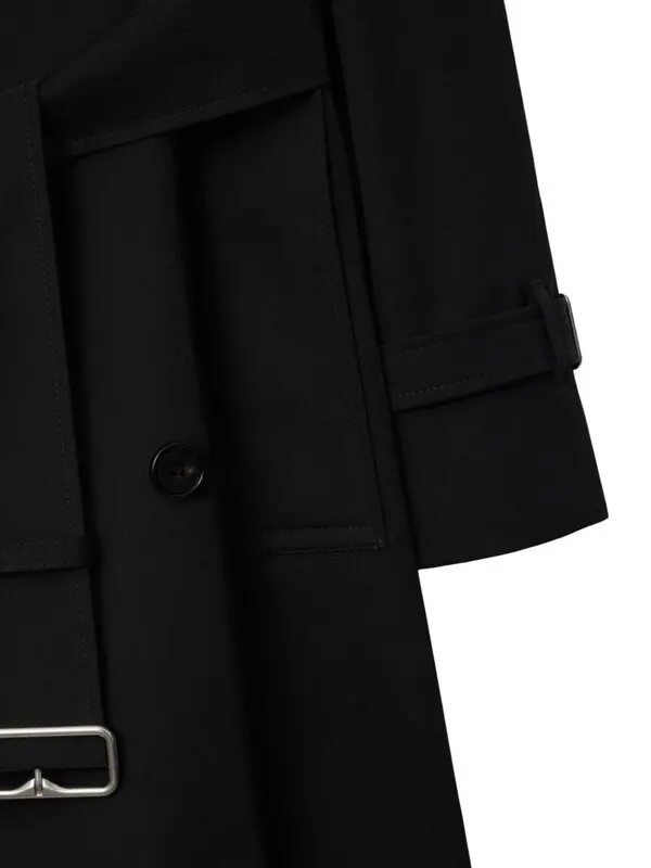Burberry Cotton Gabardine Trench Coat - Black