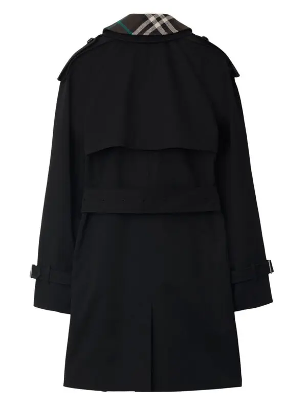 Burberry Cotton Gabardine Trench Coat - Black