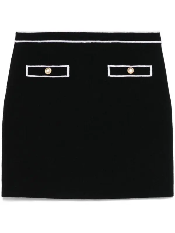 Alice + Olivia Cotton Mini Skirt - Black