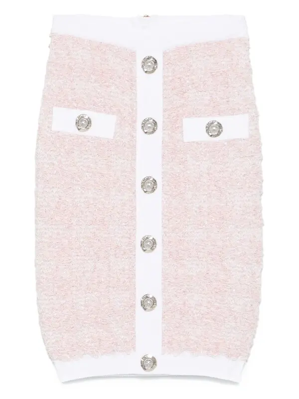 Balmain Tweed Skirt - Pink