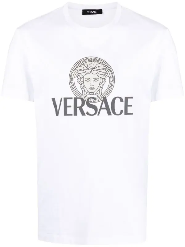 Versace Logo Cotton T-shirt - White