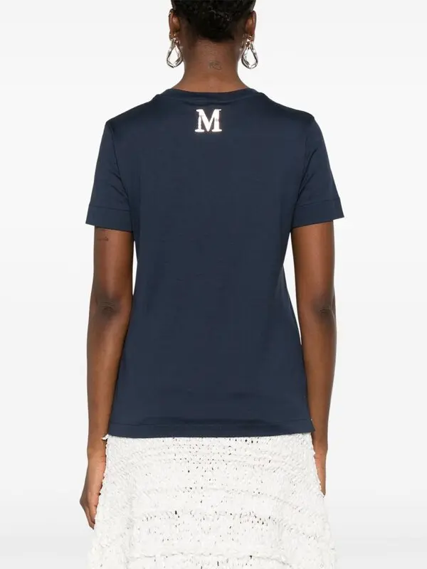 Max Mara Logo Cotton T-shirt - Blue