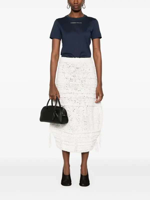 Max Mara Logo Cotton T-shirt - Blue