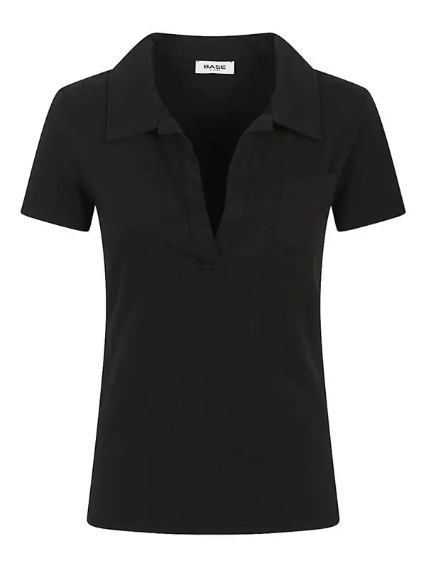 BASE Cotton Polo Shirt - Black