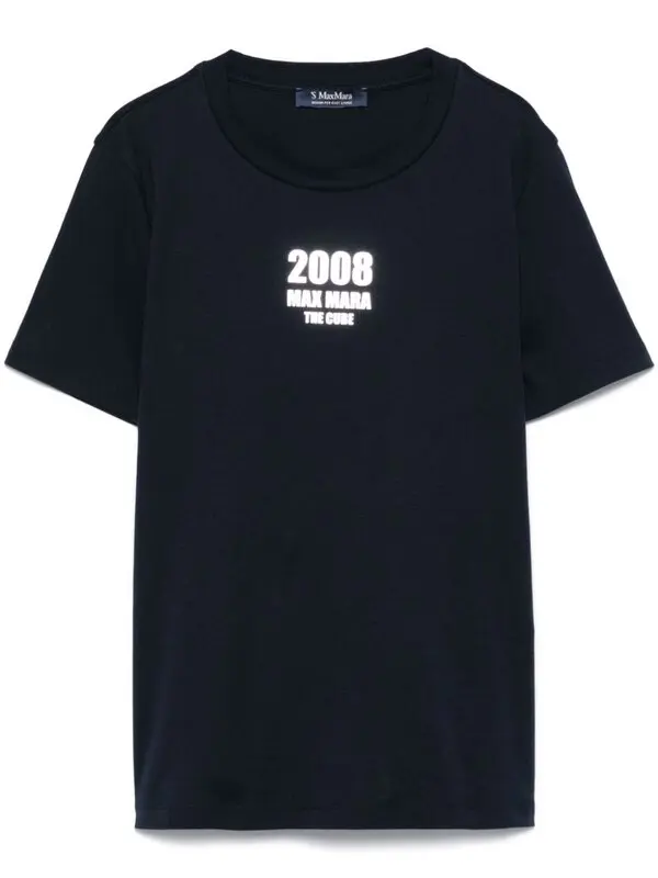 Max Mara Logo Cotton T-shirt - Blue