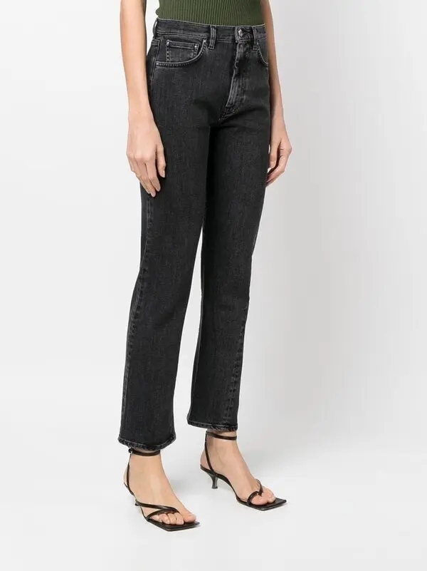 TOTEME Organic Cotton Blend Twisted-seam Straight-leg Cropped Jeans - Grey