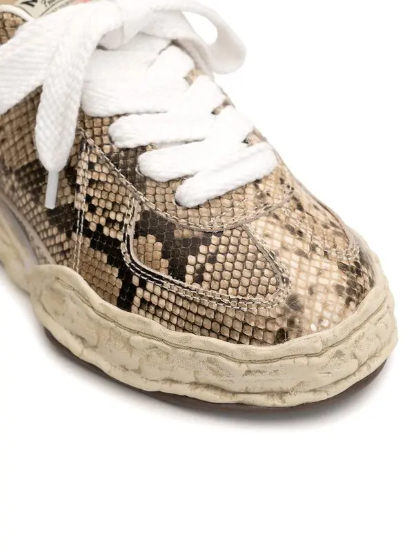 Mihara Yasuhiro Sneakers With Snakeskin Effect - Beige