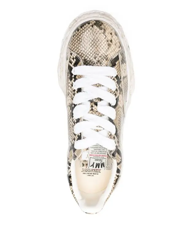 Mihara Yasuhiro Sneakers With Snakeskin Effect - Beige