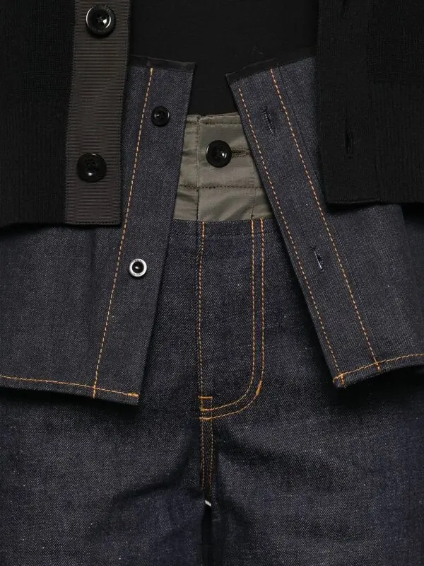 Sacai Denim Cotton Jeans - Blue