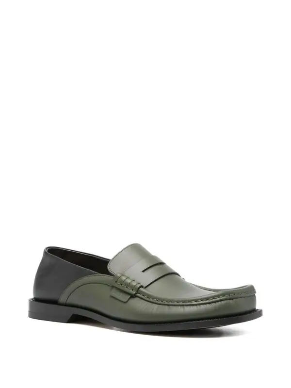 Loewe Campo Leather Loafers - Green