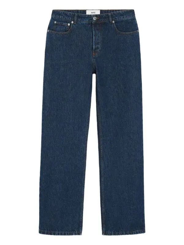 AMI Paris Wide Leg Denim Jeans - Blue
