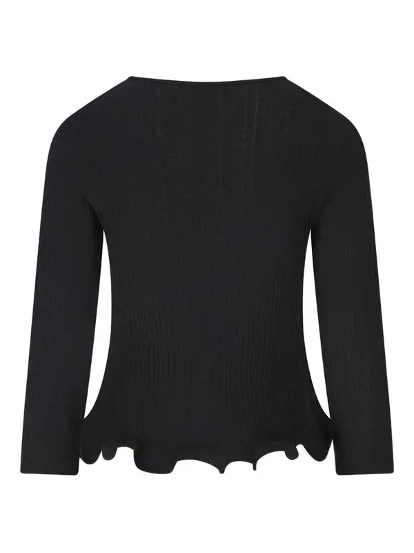 Fendi V-necked Wool Sweater - Black