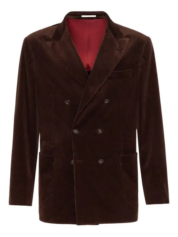 Brunello Cucinelli Cotton Double-breasted Jacket - Brown