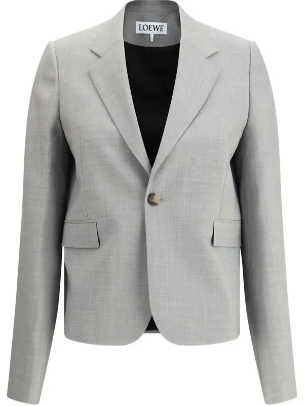 Loewe Wool Single-breasted Jacket - Grey