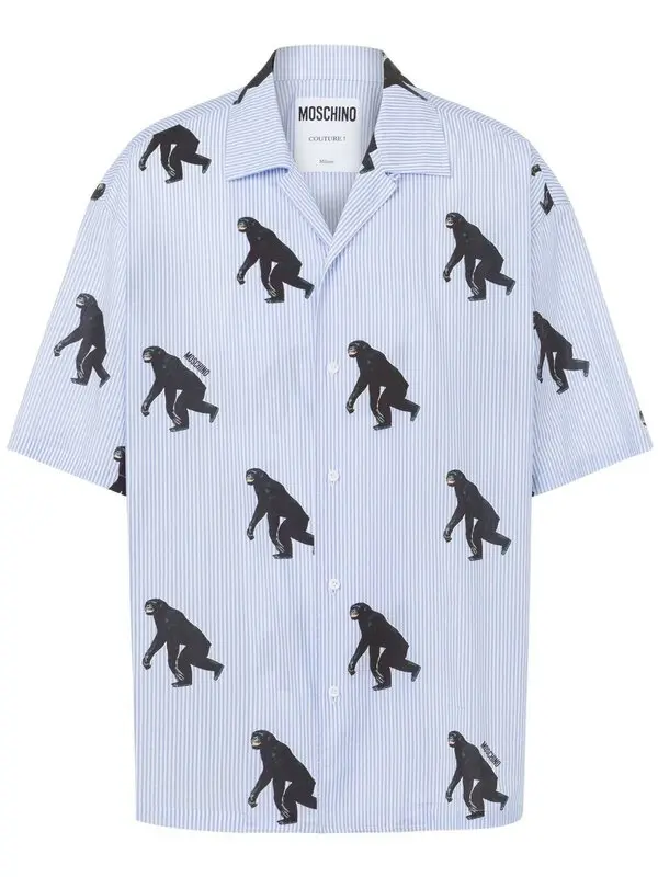 Moschino Graphic Print Shirt - Sky Blue