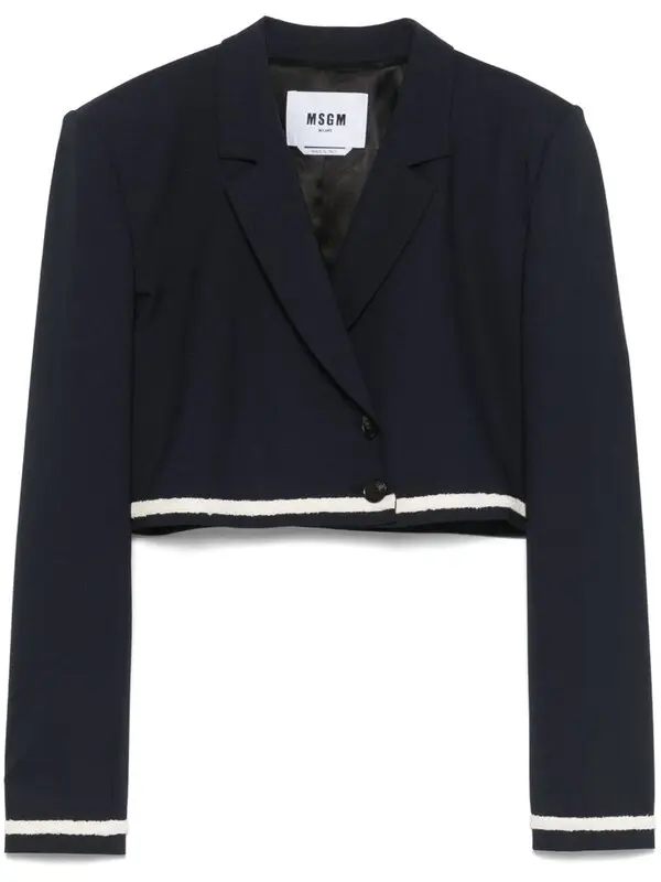 MSGM Wool Double-breasted Jacket - Blue