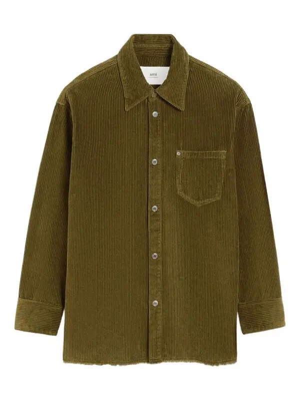 AMI Paris Cotton Overshirt - Brown