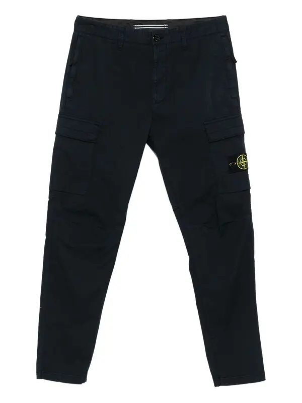 Stone Island Cotton Cargo Trousers - Blue