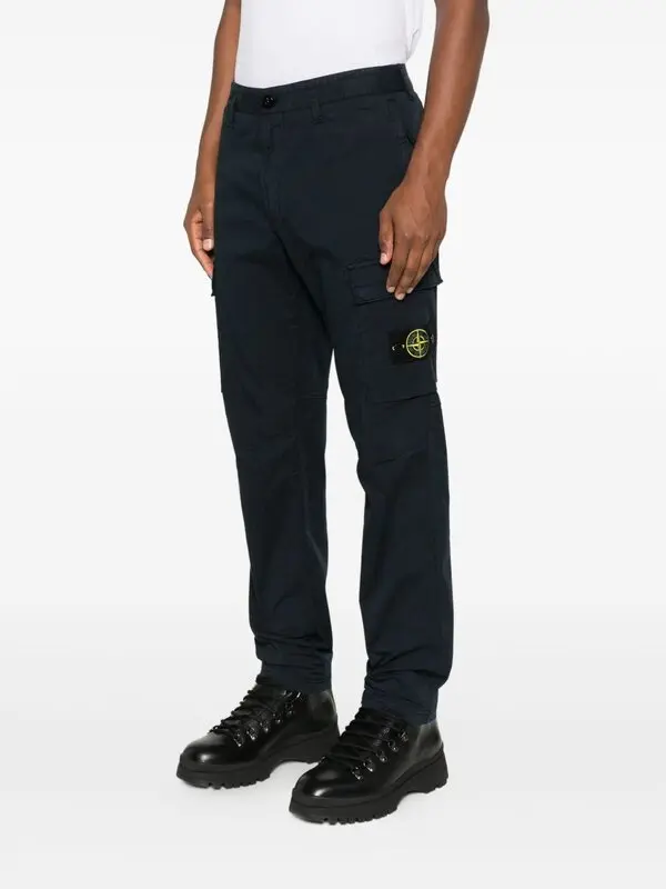 Stone Island Cotton Cargo Trousers - Blue