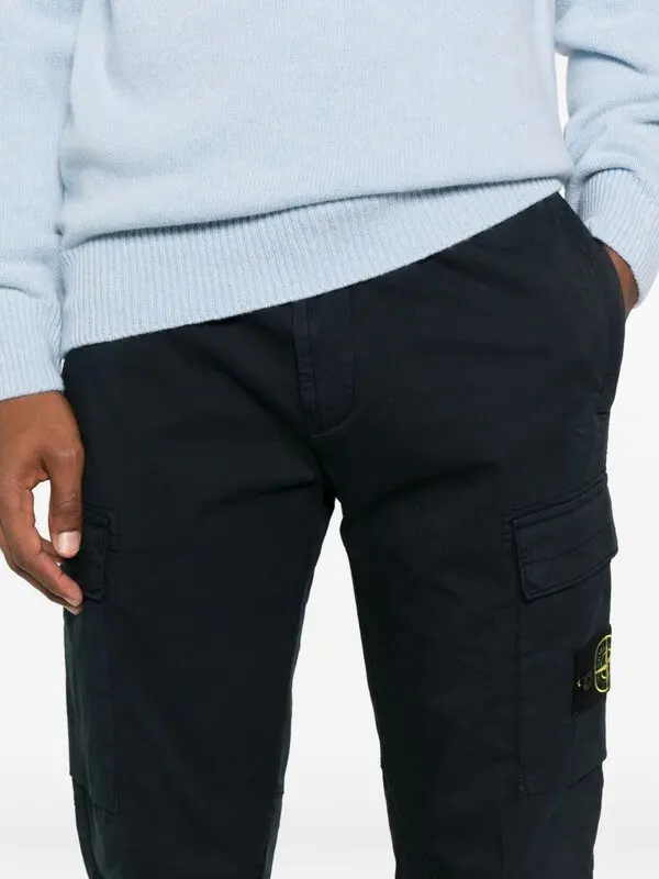 Stone Island Cotton Cargo Trousers - Blue