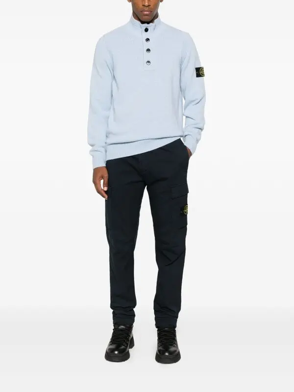 Stone Island Cotton Cargo Trousers - Blue