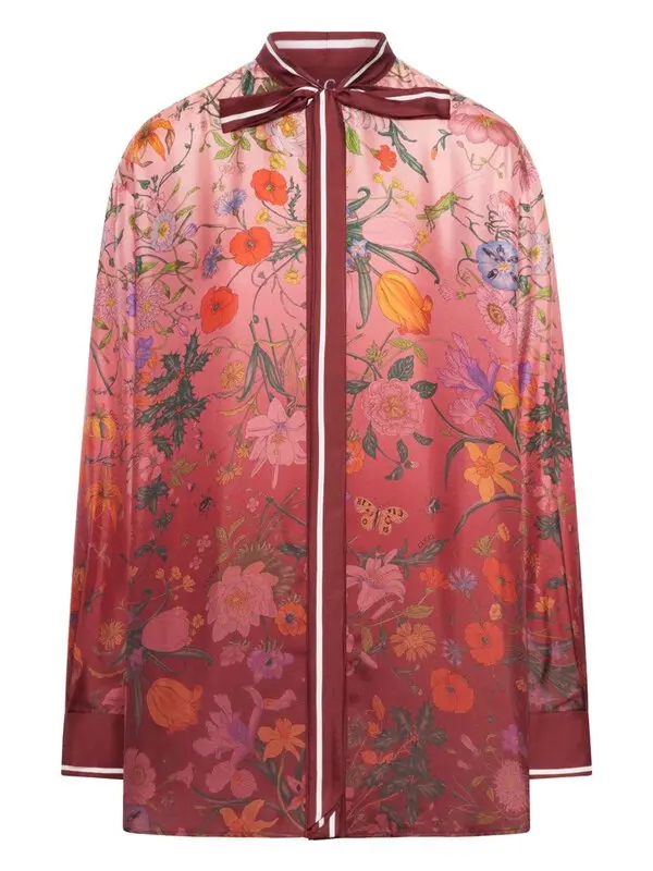 Gucci Printed Silk Shirt - Red
