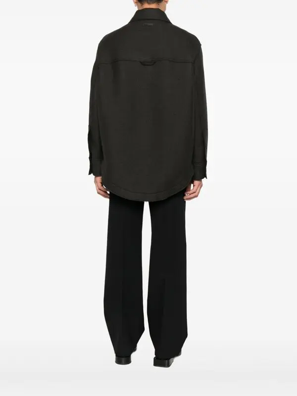AMI Paris Wool Shirt Jacket - Grey