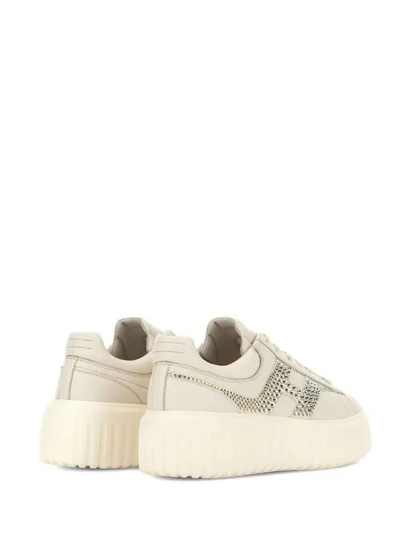 Hogan H-stripes Leather Sneakers - White