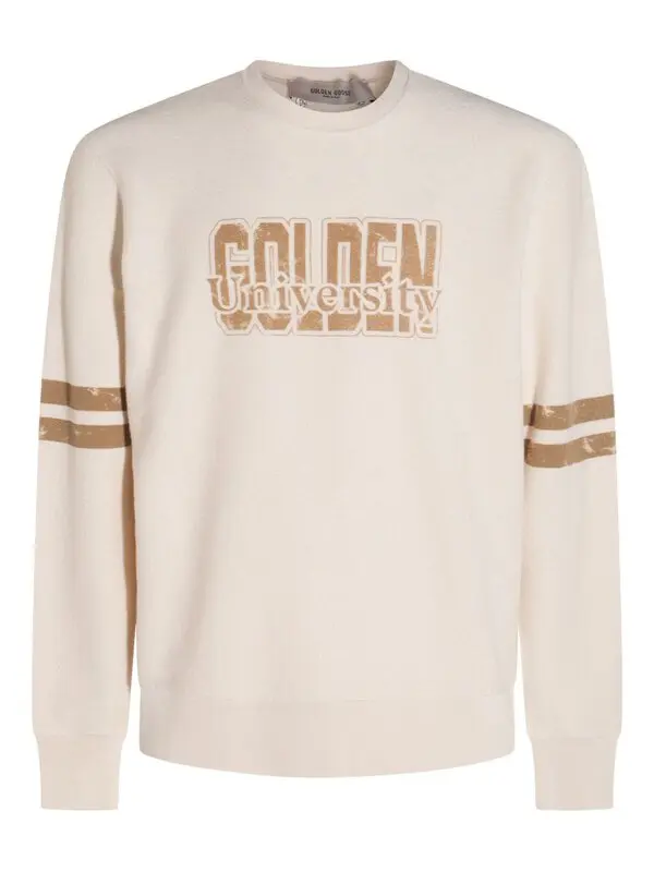 Golden Goose Logo Cotton Sweatshirt - White
