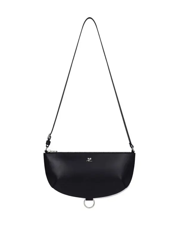 COURREGES Leather Shoulder Bag - Black