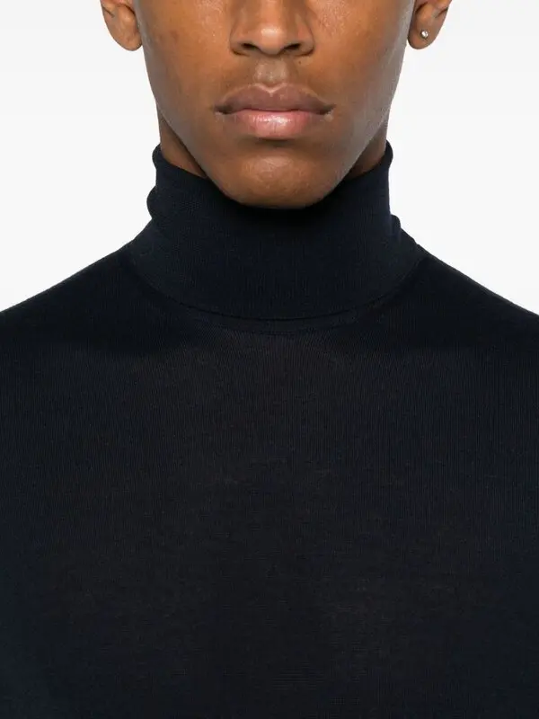 DRUMOHR Turtleneck Long Sleeve Sweater - Blue
