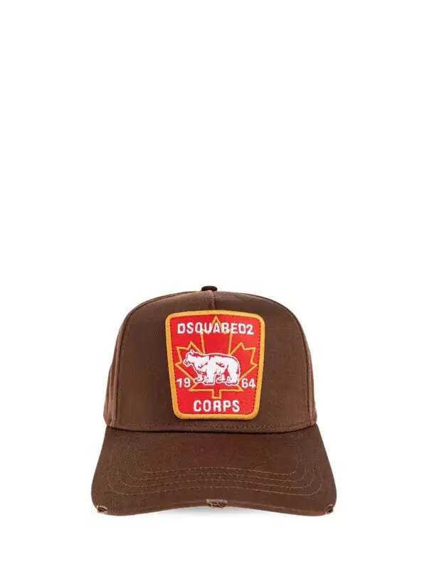Dsquared2 Cap With Embroidered Patch - Brown