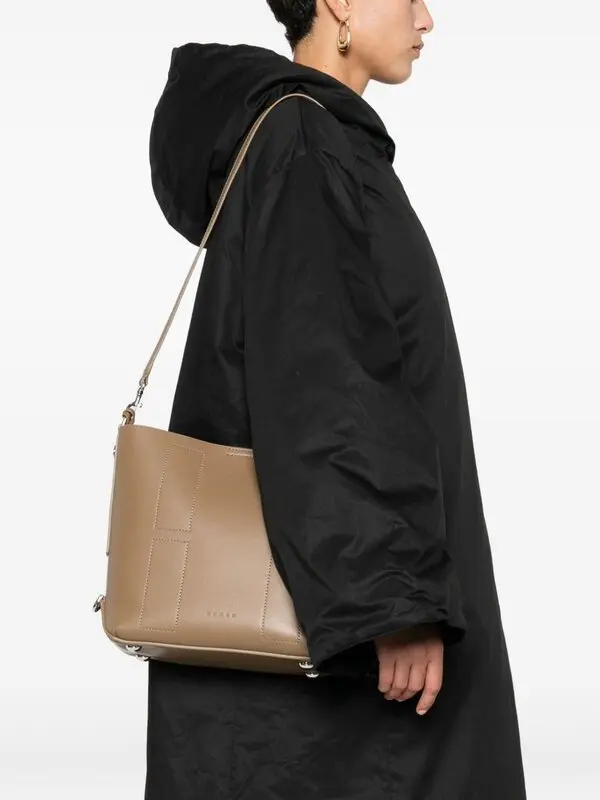 Hogan Hocket Small Leather Hobo Bag - Brown