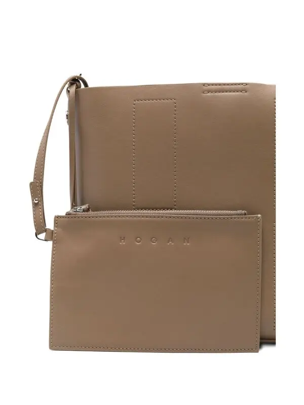 Hogan Hocket Small Leather Hobo Bag - Brown
