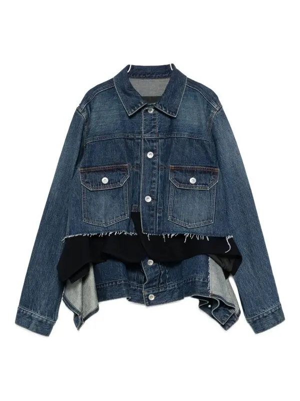 Sacai Denim Cotton Layered Jacket