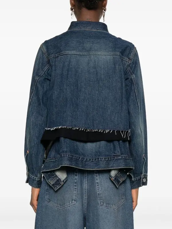 Sacai Denim Cotton Layered Jacket